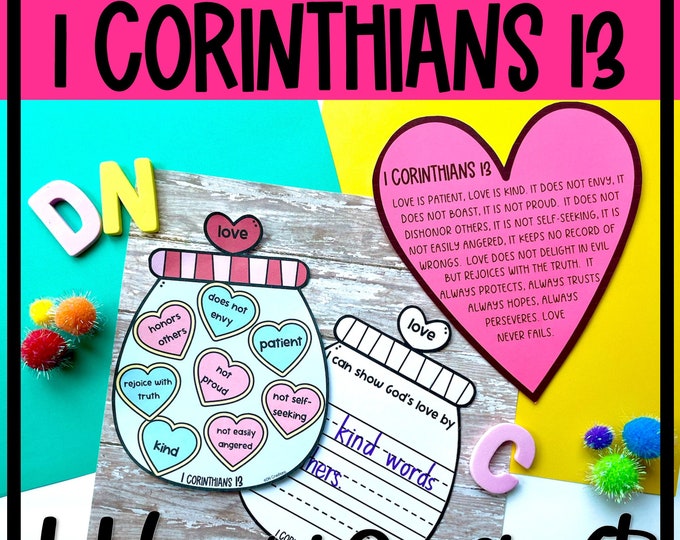 Love Is... Bible Verse Craft for Kids, 1 Corinthians 13:4-8 Valentine's ...