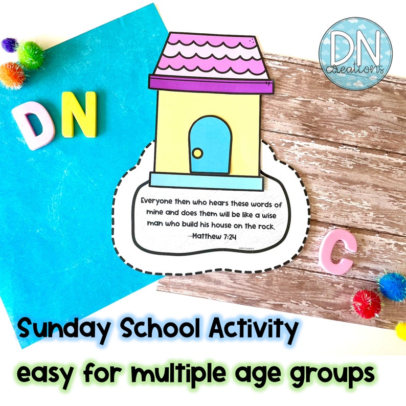 Matthew 7:24 Bible Craft | Build His House Upon a Rock Craft | Firm ...