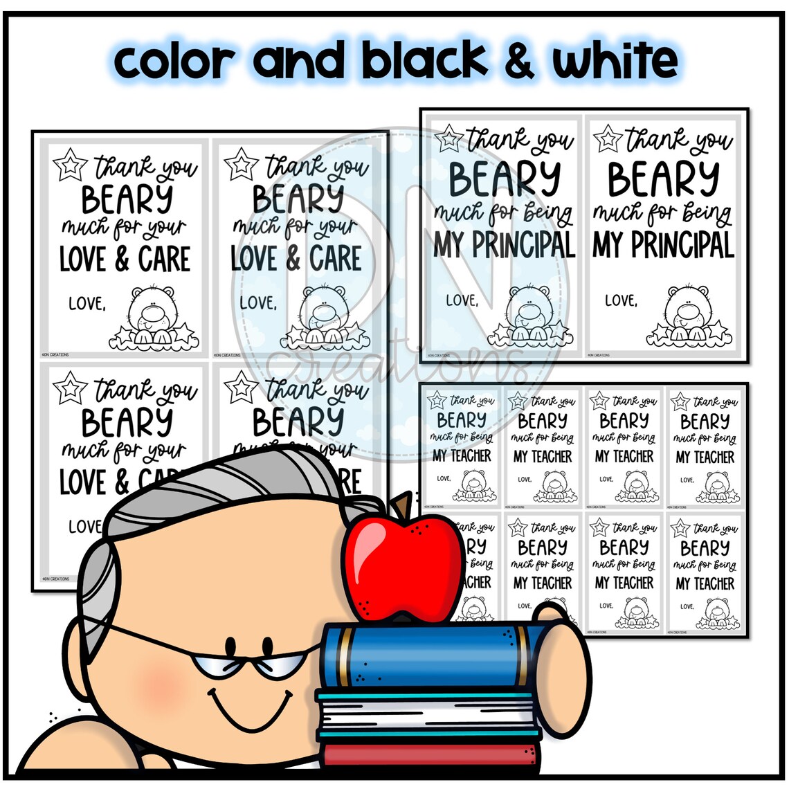 Teacher Appreciation Notes | Thank You BEARY Much | Teacher Gift Card ...