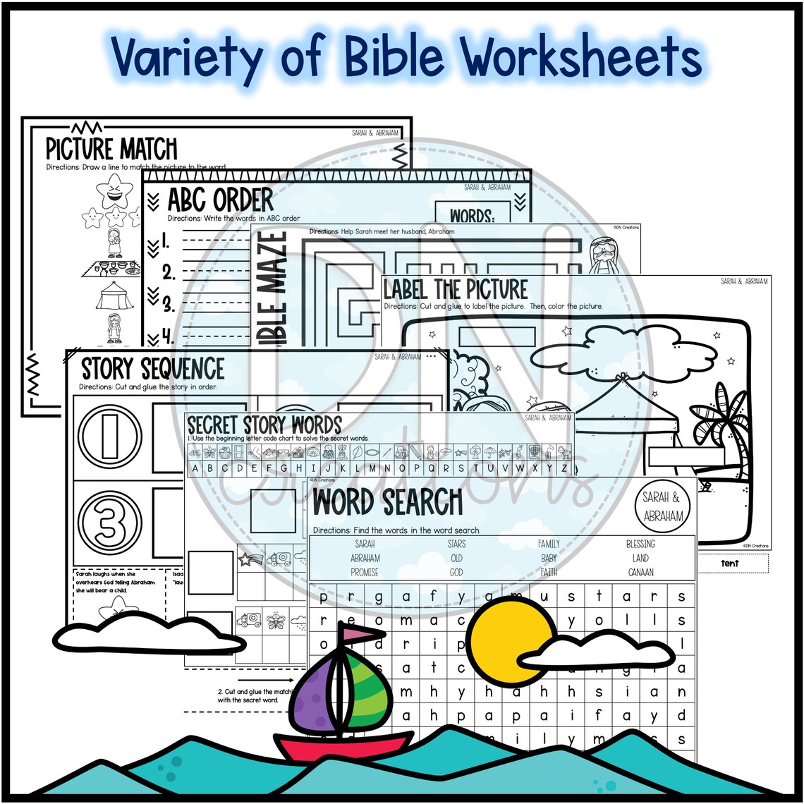 Abraham and Sarah Bible Story Activities: Homeschool Sunday School (PDF ...