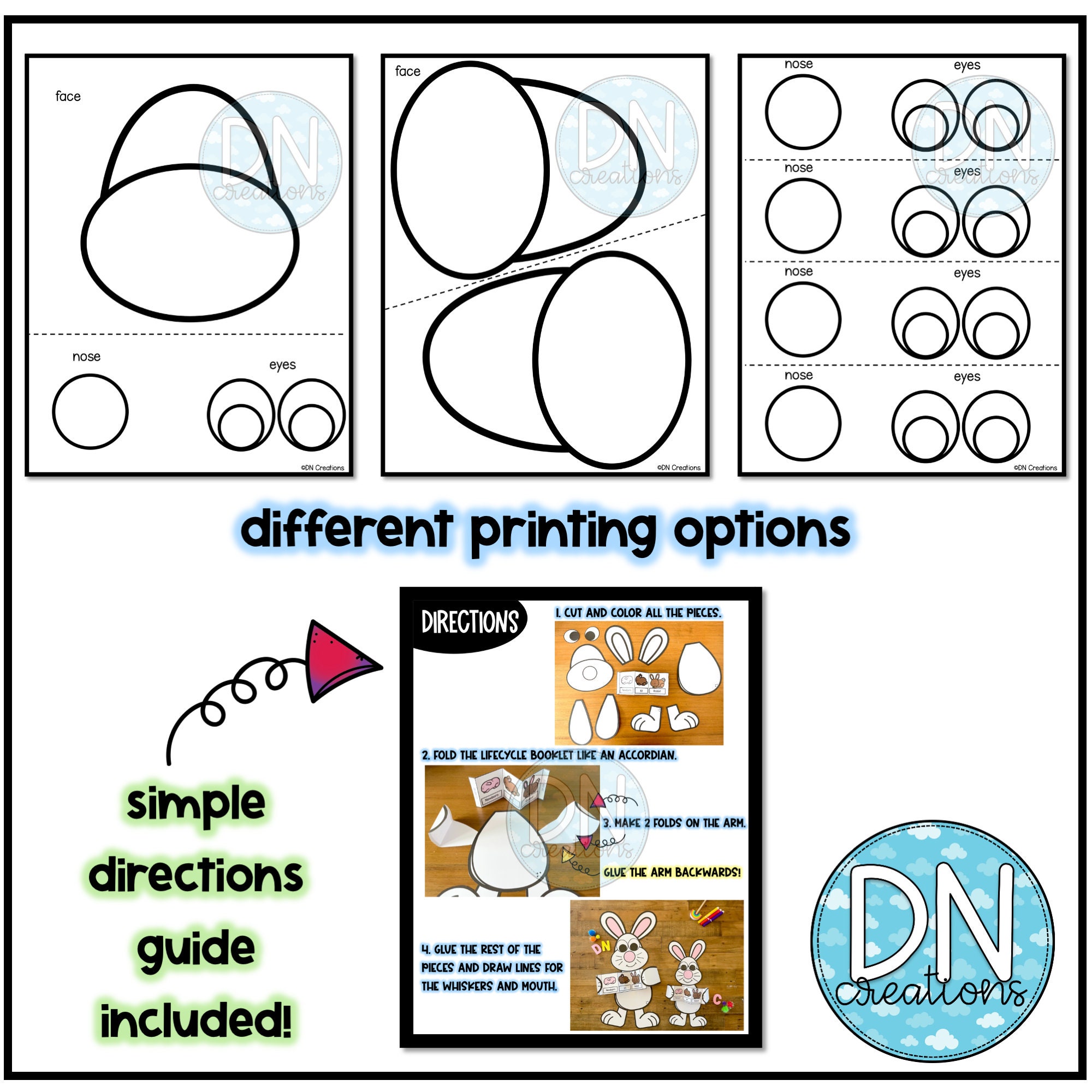 Rabbit Life Cycle Paper Craft | Rabbit Science Craft | Rabbit Science ...