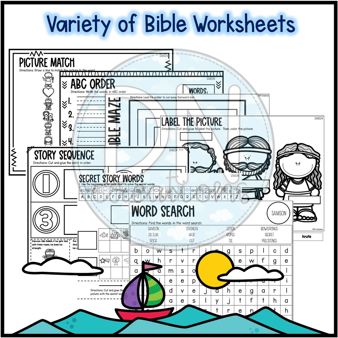 Samson Bible Study: Kids Sunday School Lessons (PDF Download) - Etsy