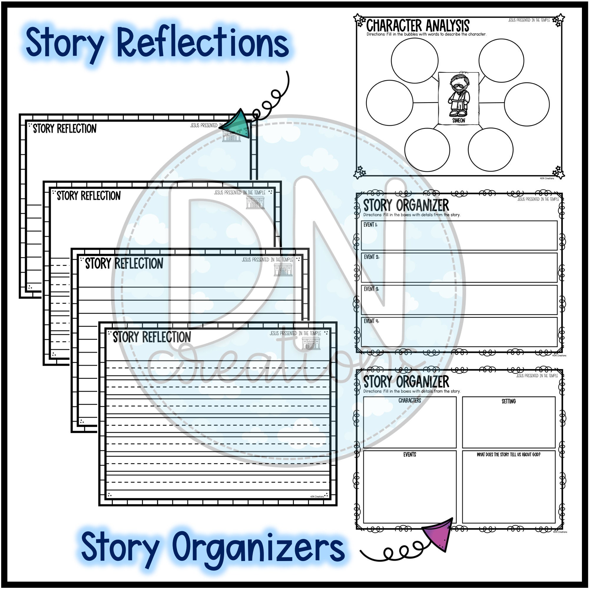 Jesus Presented in the Temple Bible Activities L Stories of Jesus Bible ...