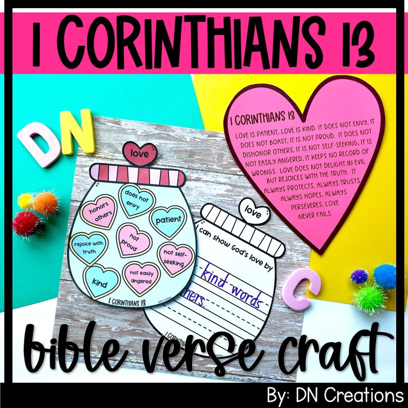 1 Corinthians 13 Bible Verse Craft: Love Jar (PDF Download) - Etsy