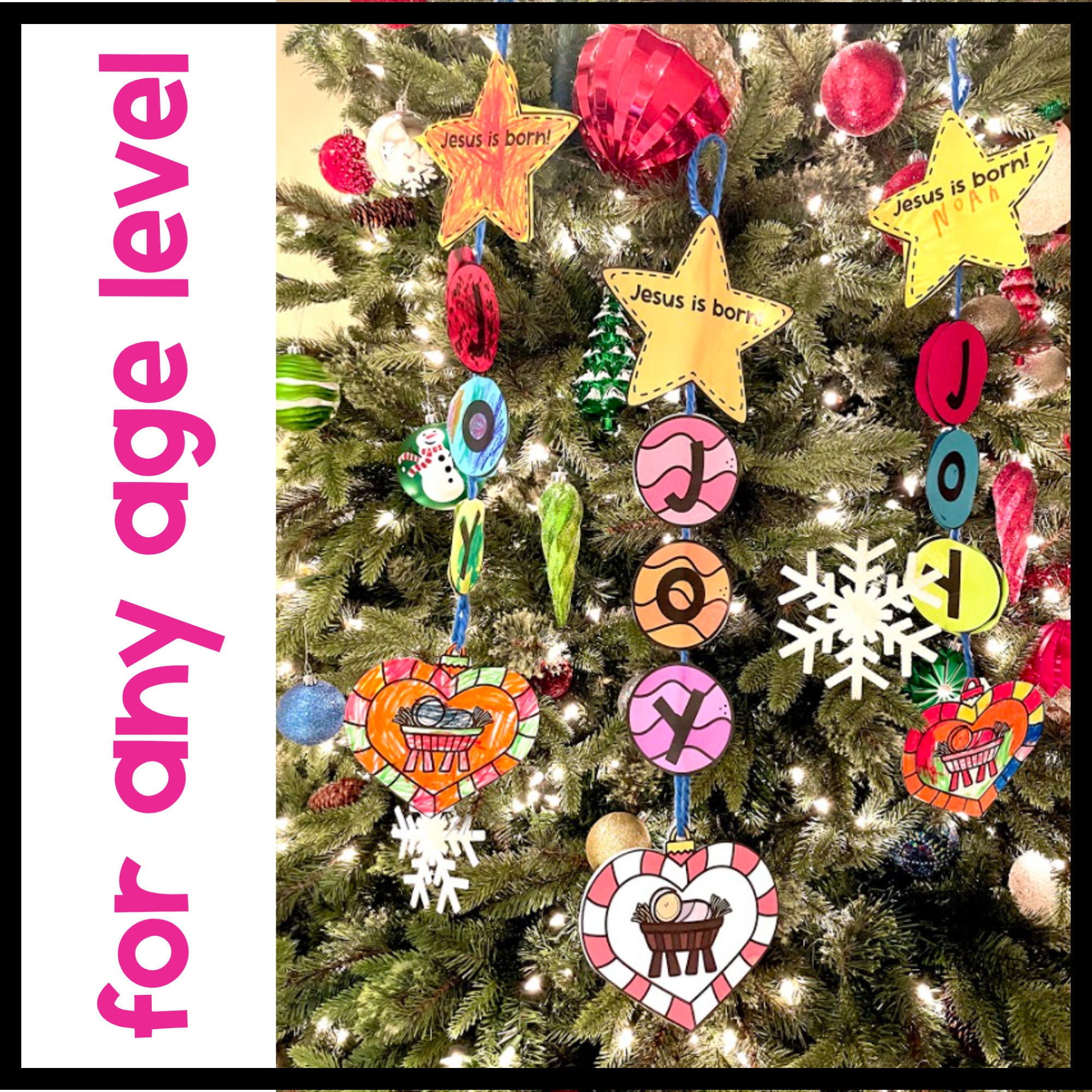 Nativity Craft: Joy Christmas Ornament, Sunday School Activity (PDF ...