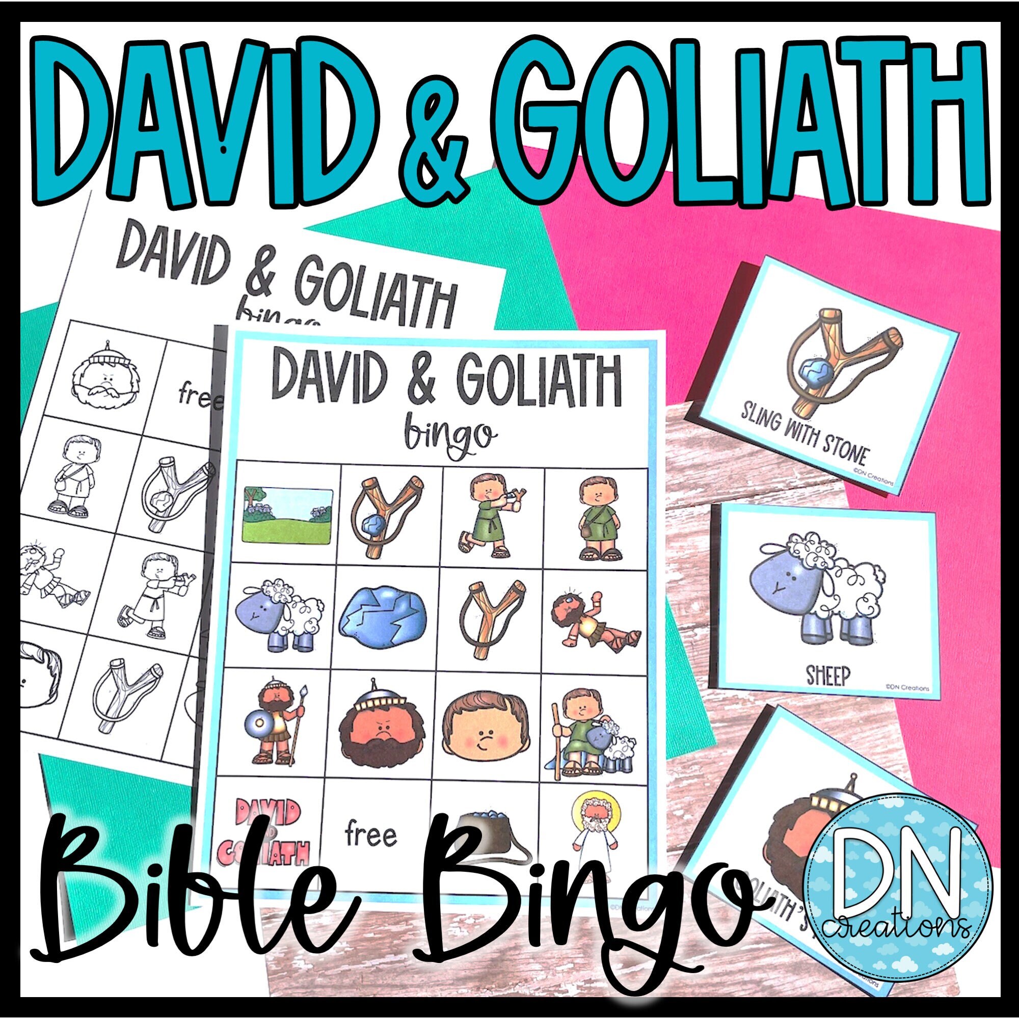 David and Goliath Bible Bingo Game (PDF) - Etsy