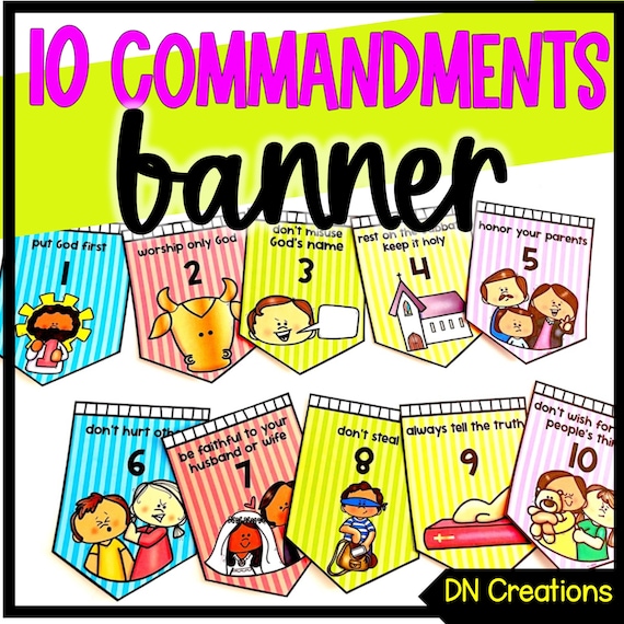 Ten Commandments Bible Posters for Kids for Sunday School - Etsy