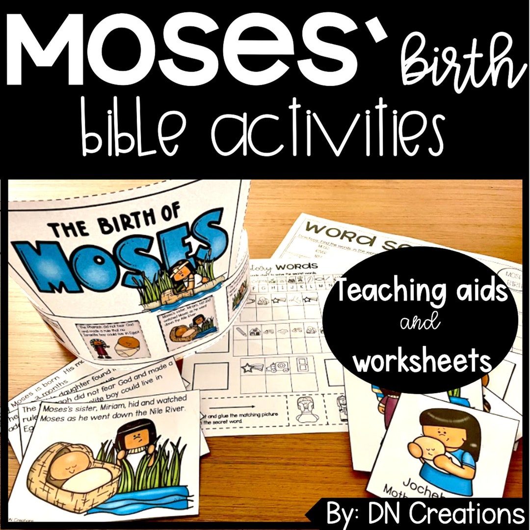 Birth of Moses Bible Activities L Baby Moses Bible Study for Kids for ...