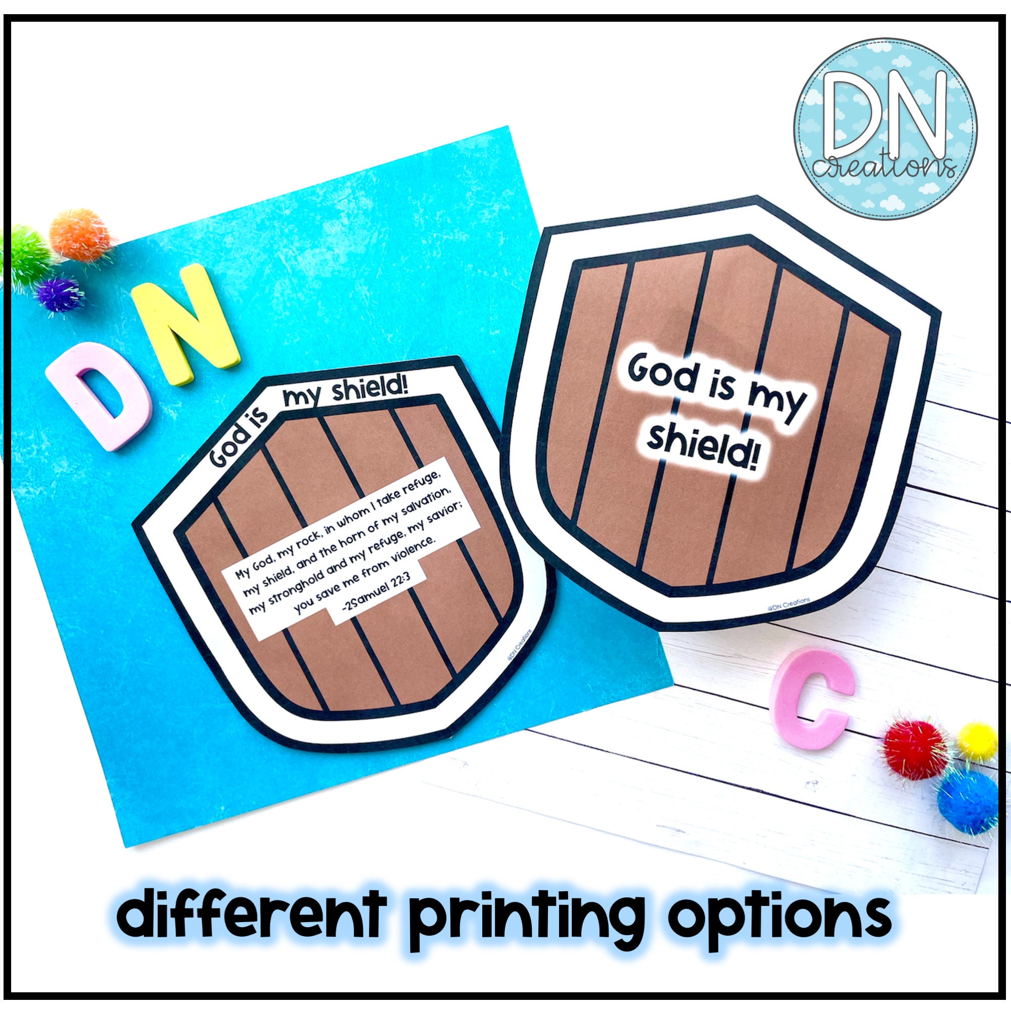 2 Samuel 22:3 Bible Memory Verse Craft | God is My Shield Craft ...
