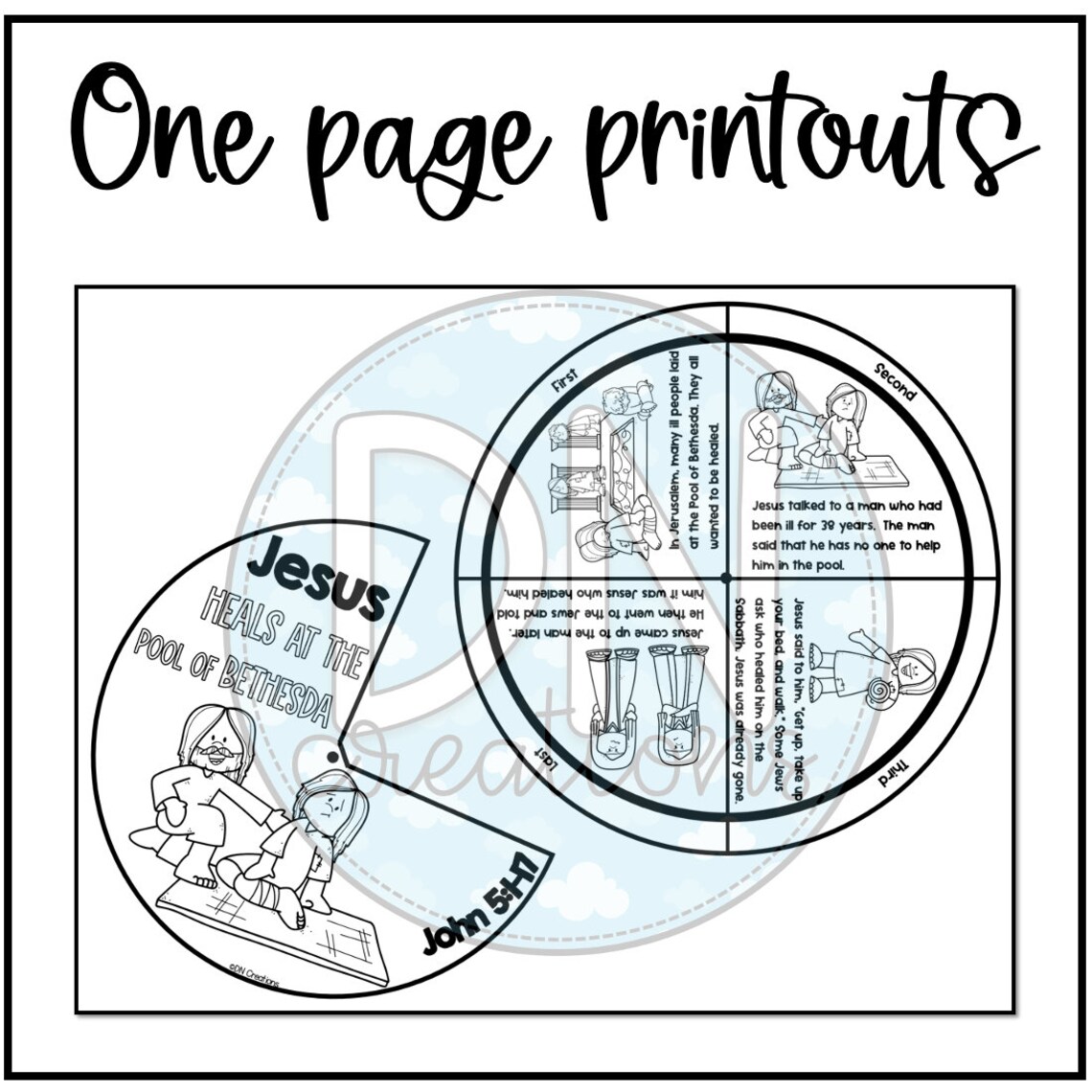 Jesus Heals at Bethesda Pool Story Wheel: Sunday School Craft (PDF) - Etsy