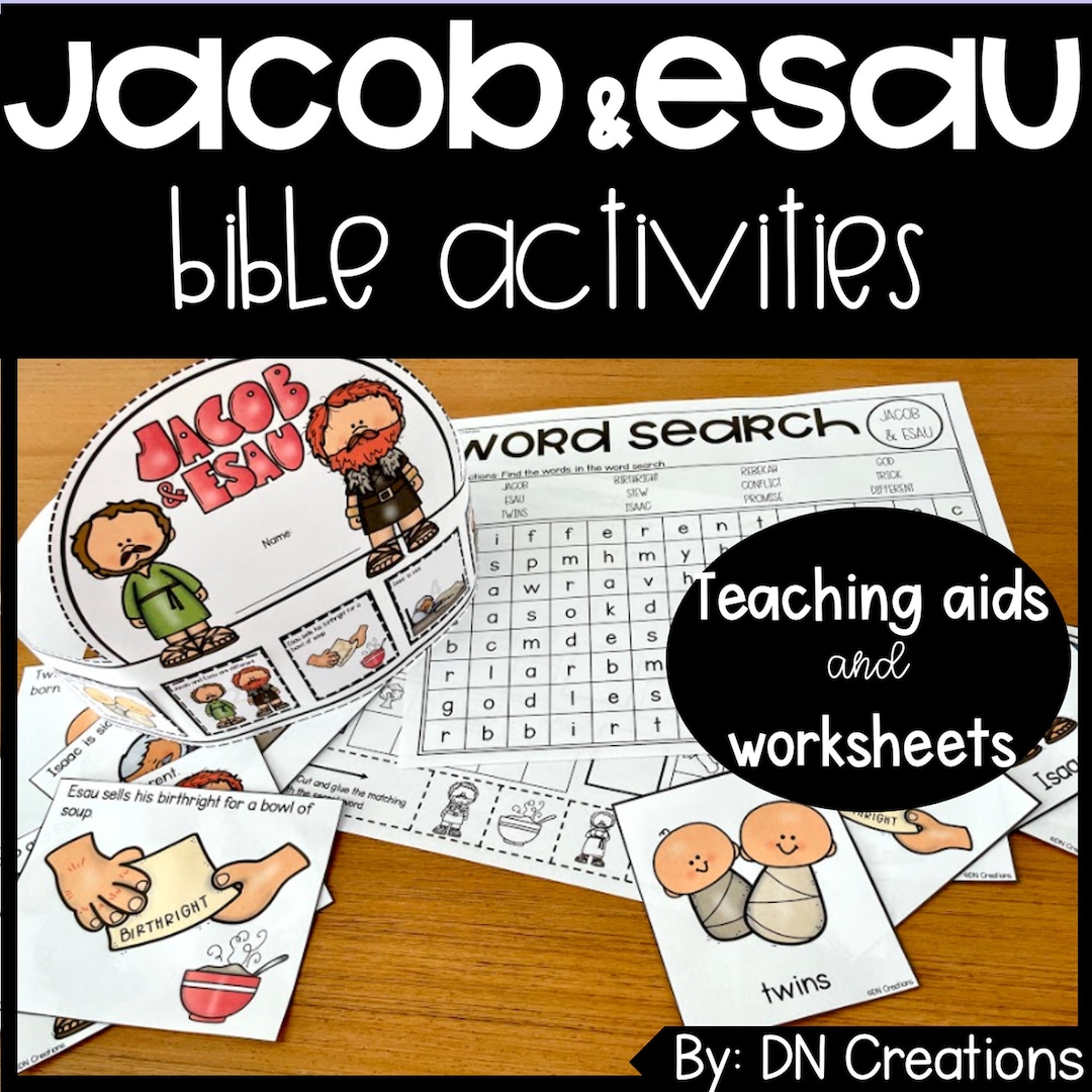Jacob and Esau Bible Lesson Printables: Sunday School Activities (PDF ...