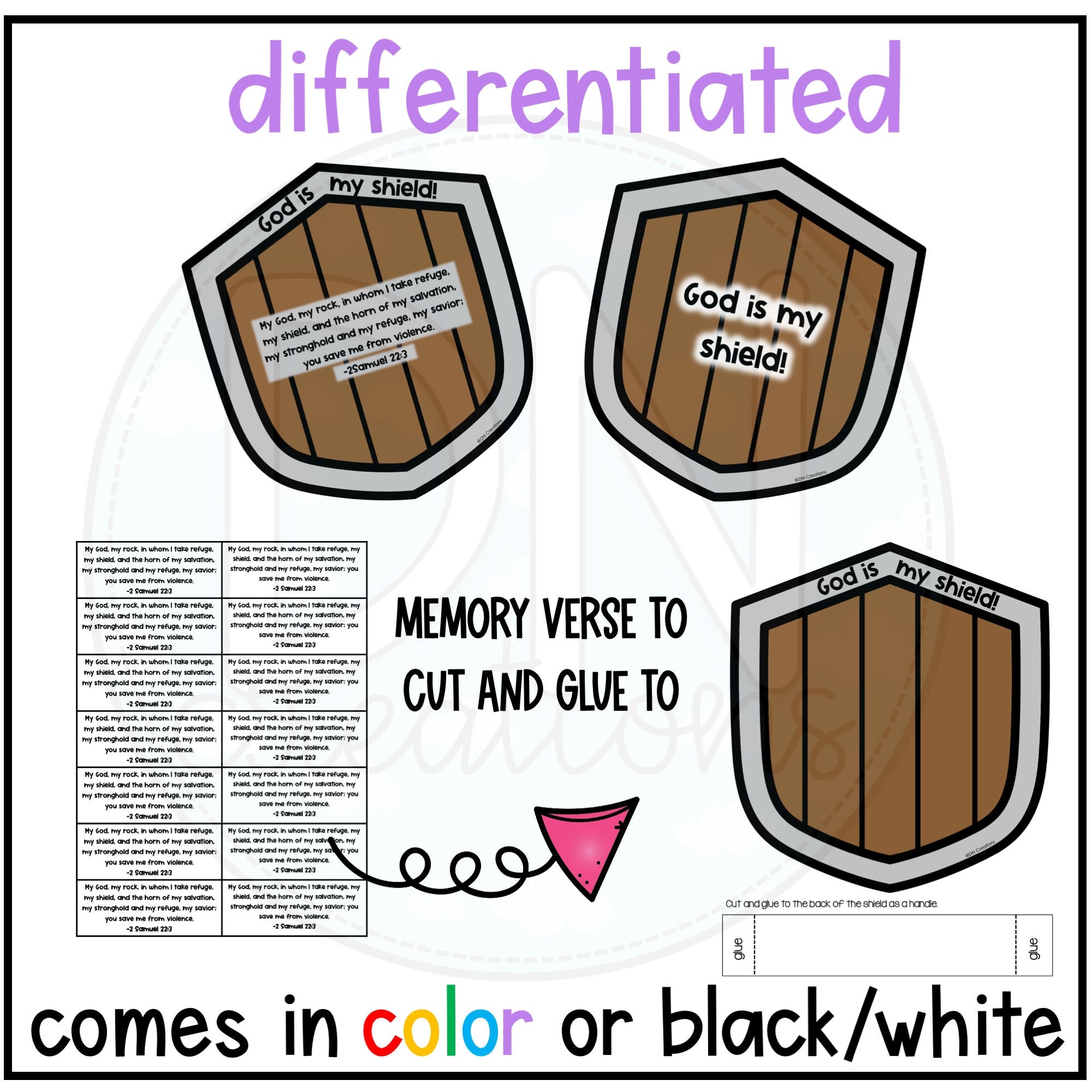 Old Testament Bible Craft Set: Noah, Shield, Mercy (PDF Download) - Etsy