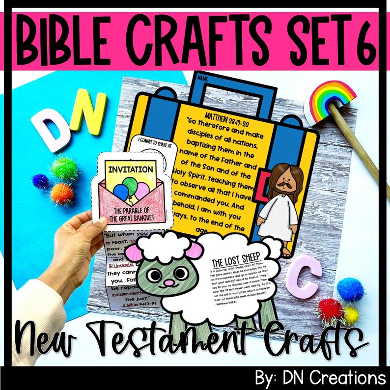 Bible Crafts Set 6 | Great Commission Craft | the Lost Sheep Craft ...