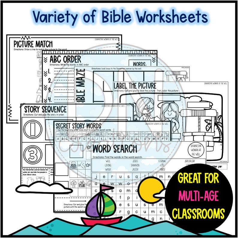 Jesus and the Samaritan Woman Bible Study Activities (PDF Printable) - Etsy