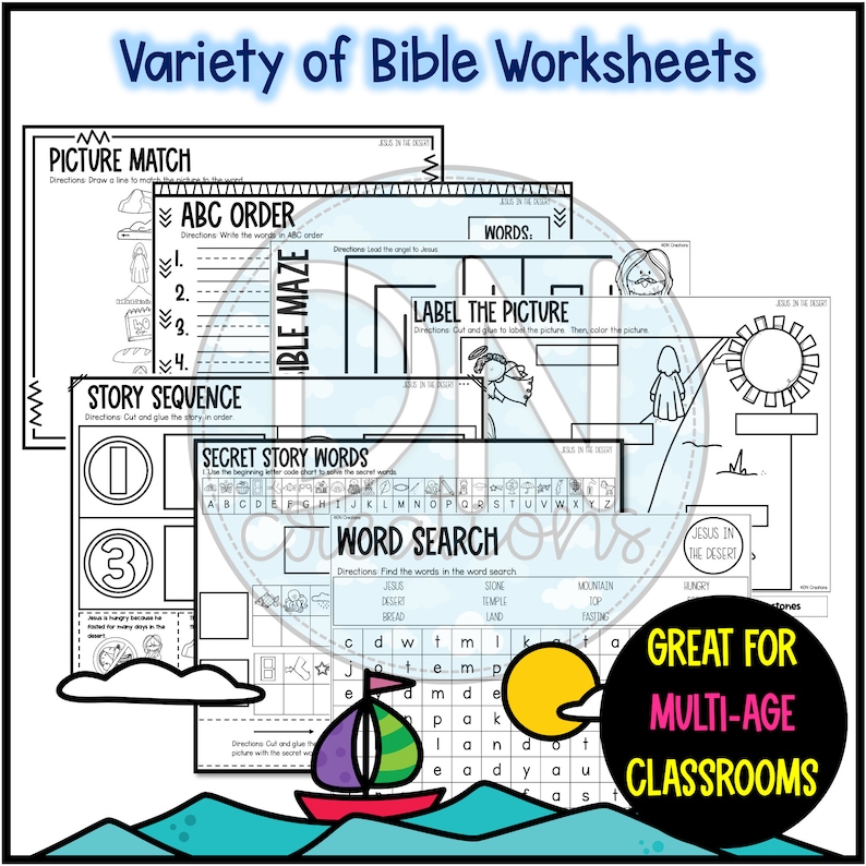 Jesus Tempted in Desert Bible Activities: Homeschool & Sunday School ...