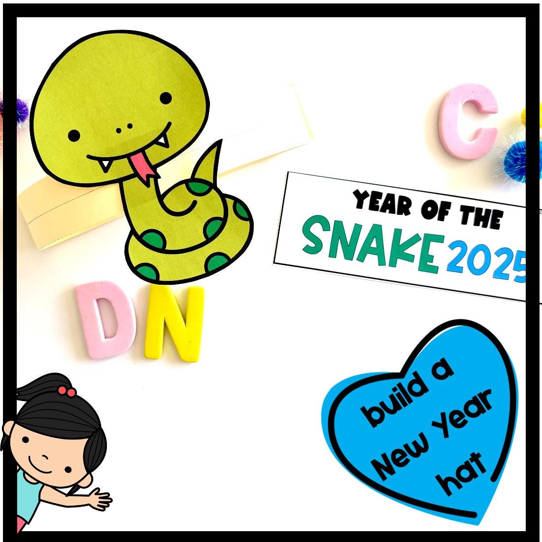 Korean New Years 2025 Craft | Seollal Craft | Year of the Snake Craft ...