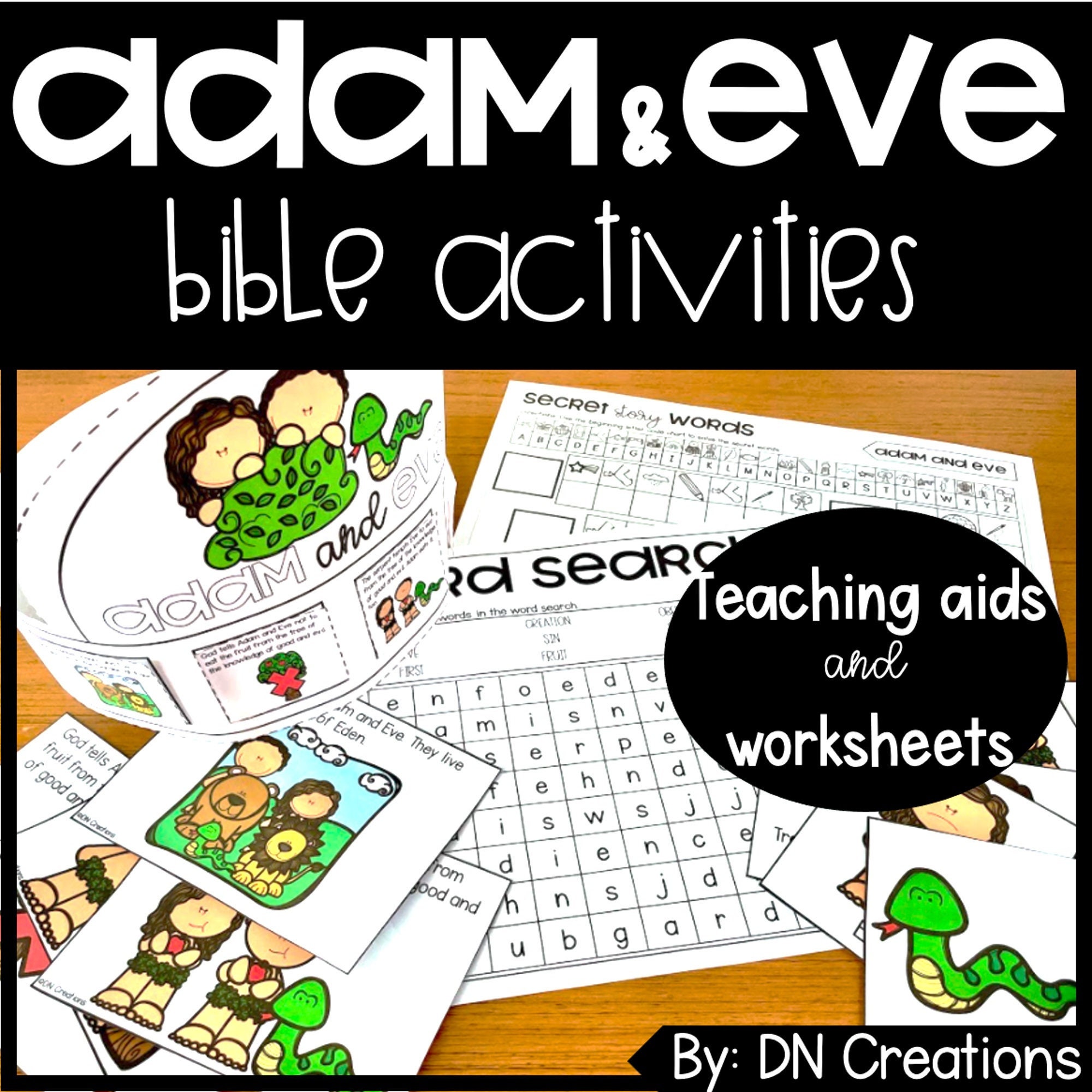 Bible Activities Adam and Eve L Adam and Eve Bible Study for Kids L ...