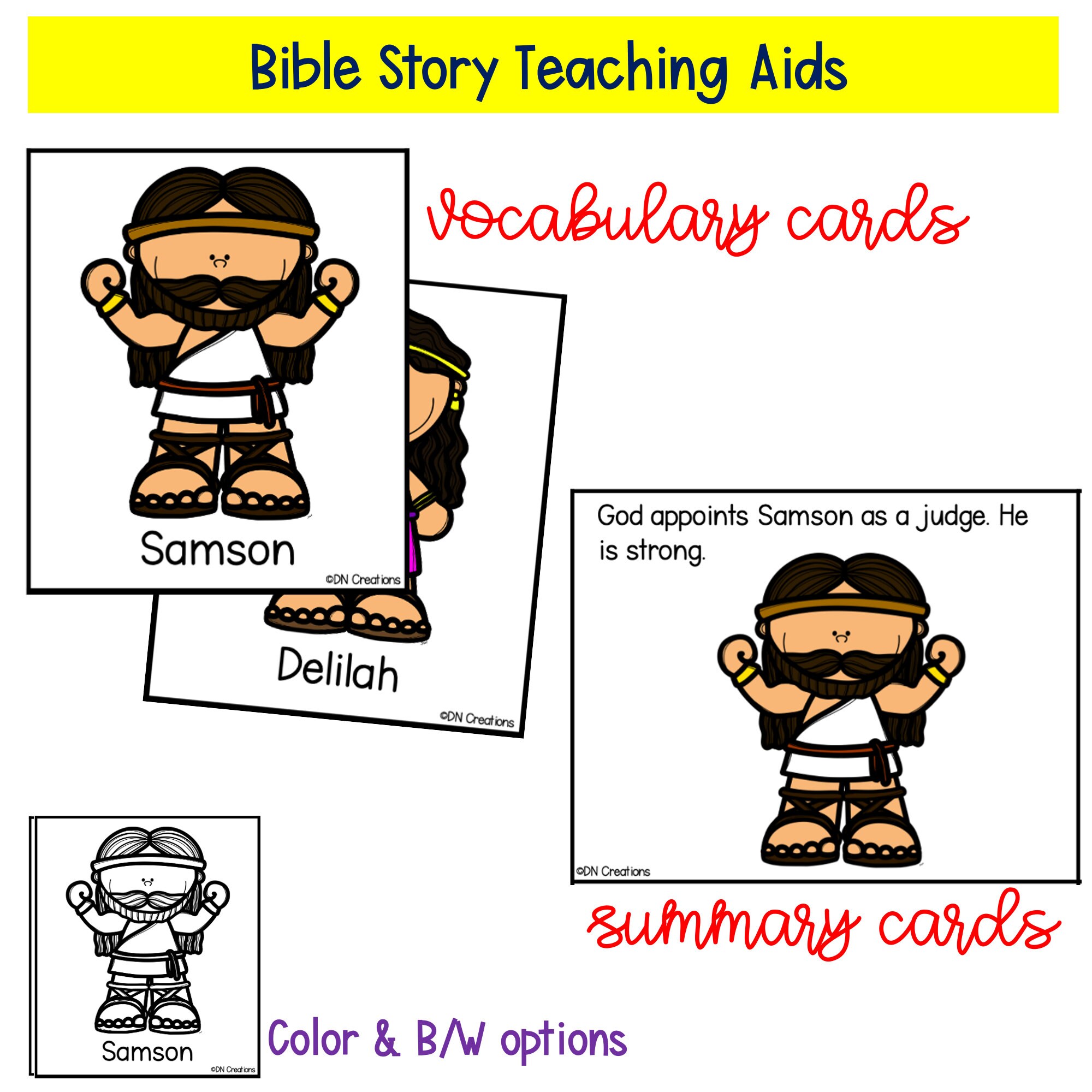 Samson Bible Study: Kids Sunday School Lessons (PDF Download) - Etsy