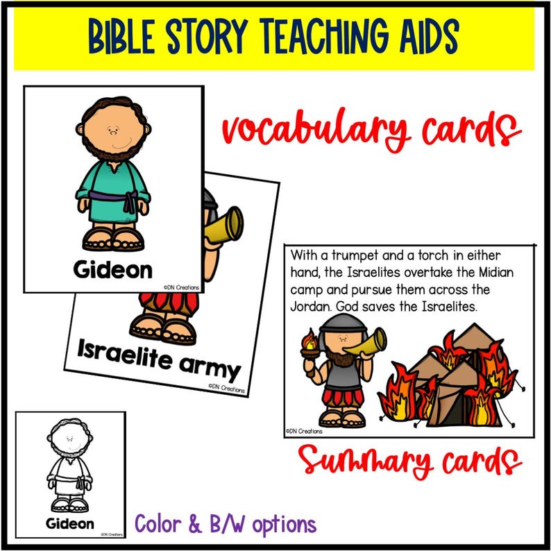 Gideon Bible Lesson Worksheets: Sunday School Printables (PDF) - Etsy