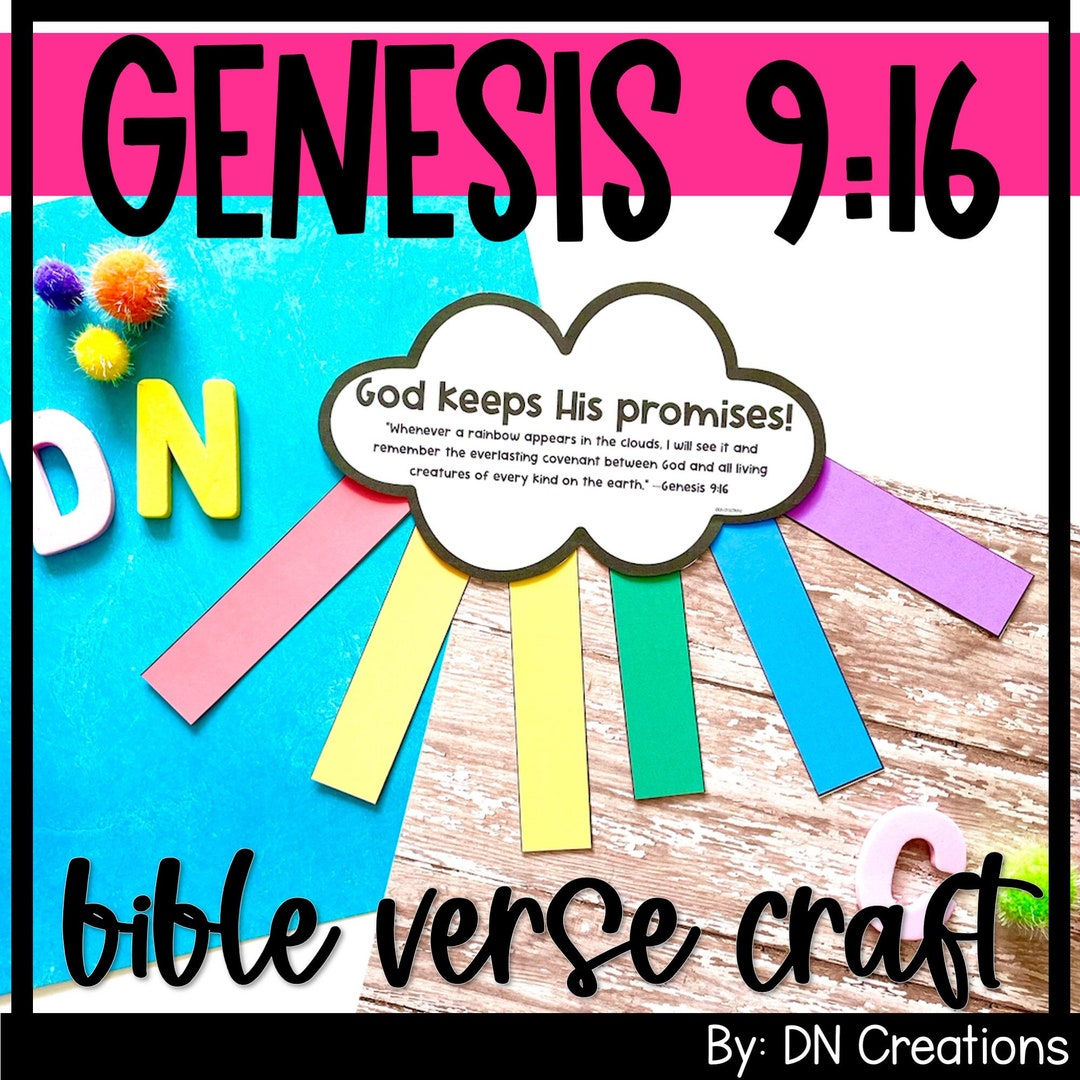 Noah's Ark Rainbow Craft: Genesis 9 Bible Verse (PDF Printable) - Etsy
