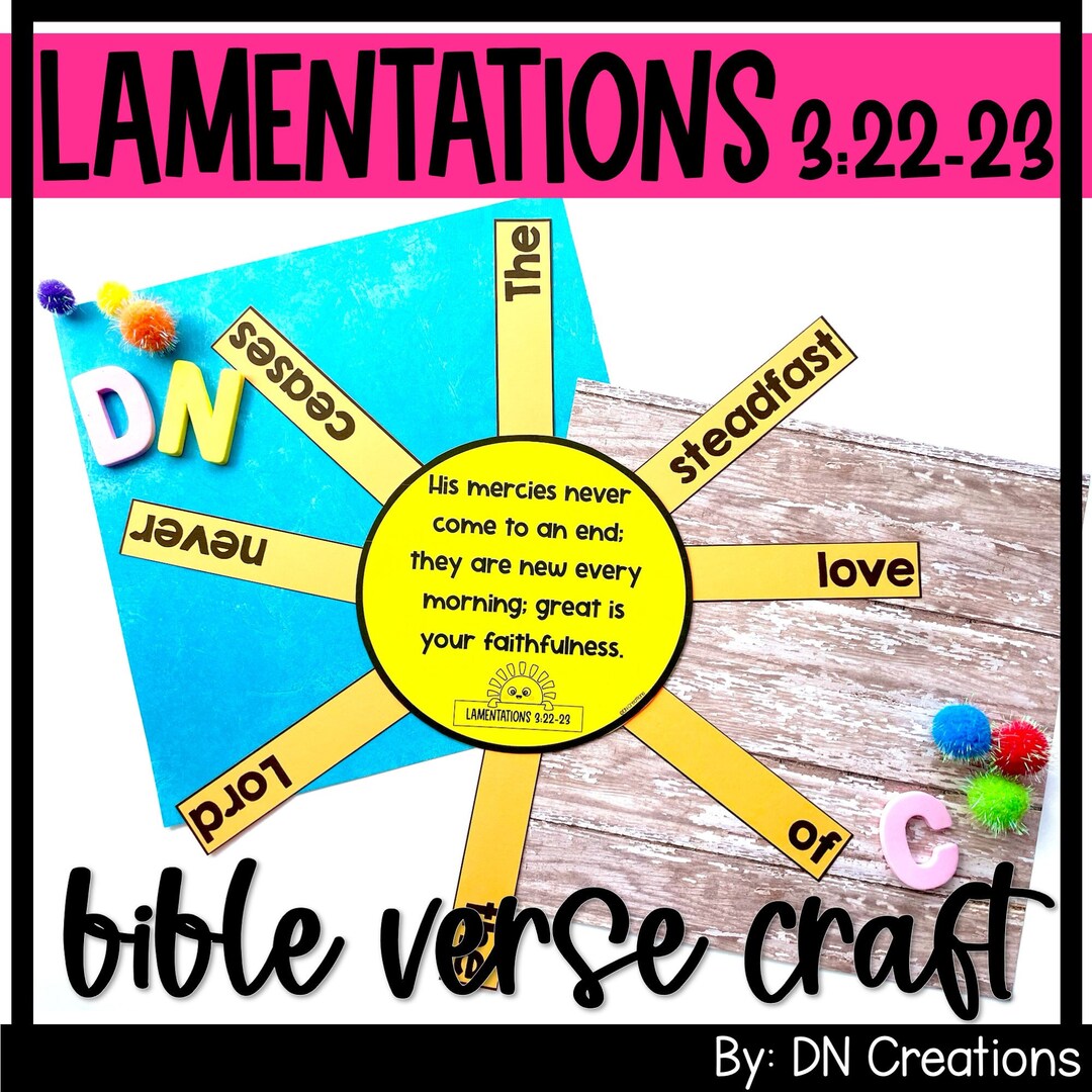 Lamentations 3 Bible Verse Craft: God's Mercies Activity (PDF Pattern ...