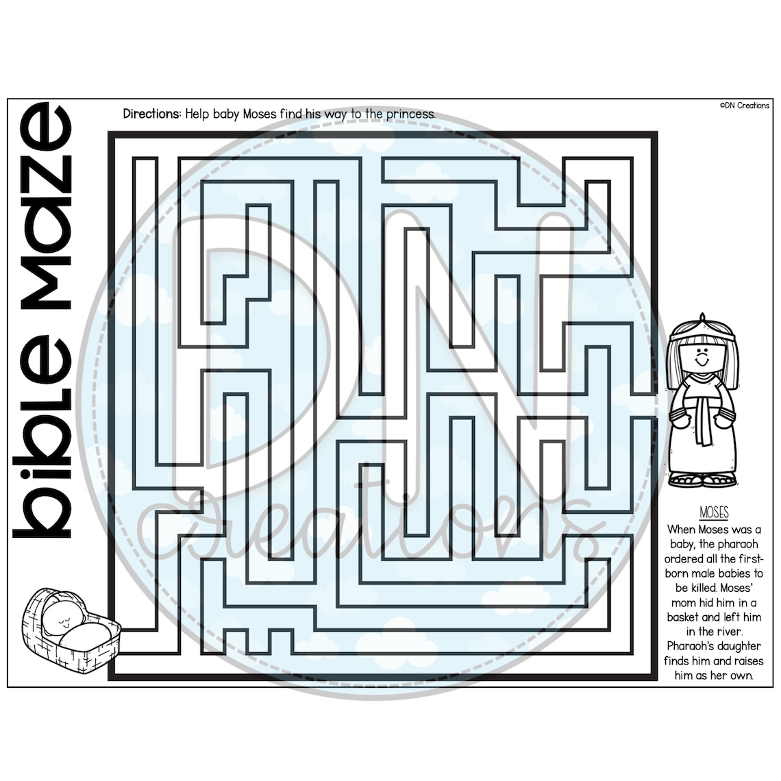 Bible Story Mazes L Old Testament Bible Activity L Bible Printables - Etsy