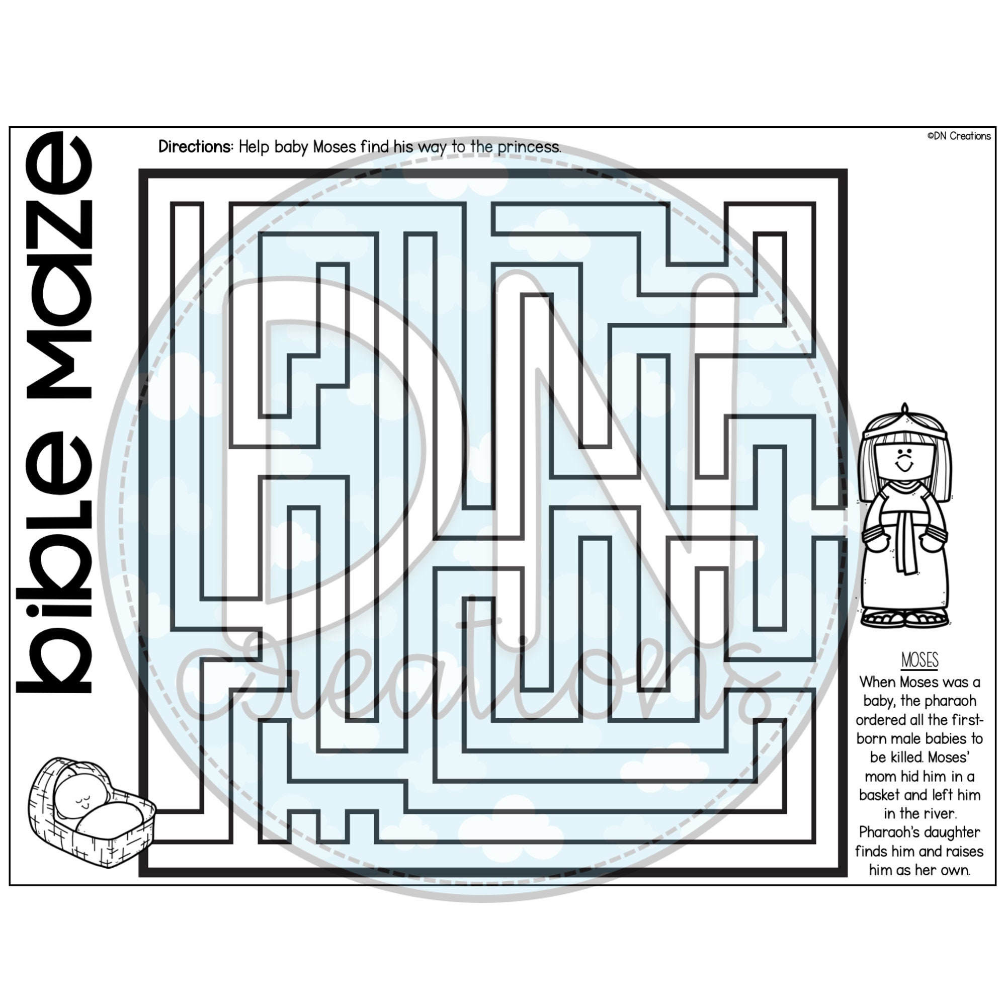 Bible Story Mazes L Old Testament Bible Activity L Bible Printables - Etsy