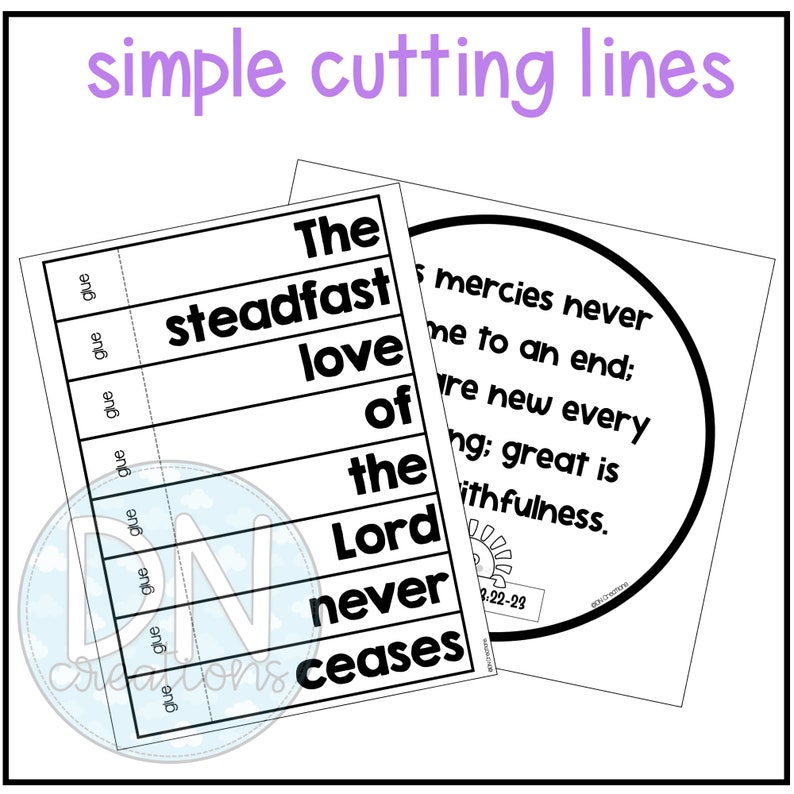 Lamentations 3 Bible Verse Craft: God's Mercies Activity (PDF Pattern ...