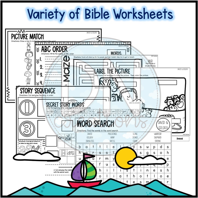David and Goliath Bible Printables L David Bible Study for Sunday ...