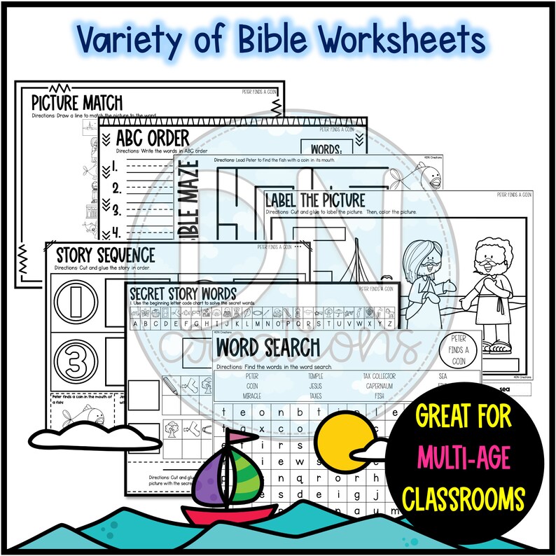 Peter Finds a Coin Miracle Activities L Stories of Jesus Bible Study L ...