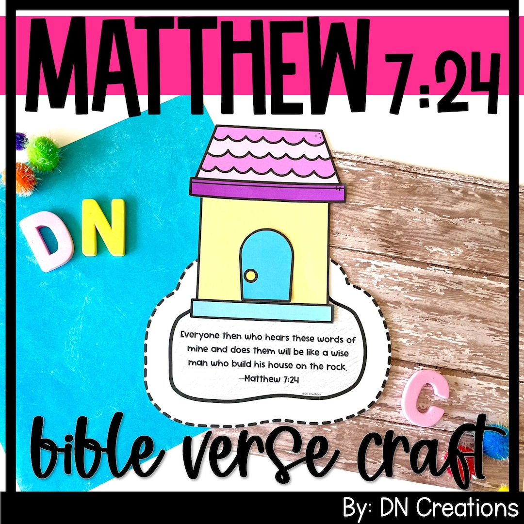 Matthew 7:24 Bible Craft | Build His House Upon a Rock Craft | Firm ...