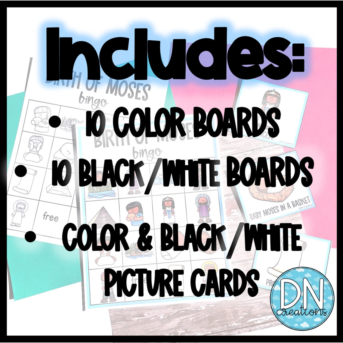 Baby Moses Bible Bingo: Sunday School Game (PDF Download) - Etsy