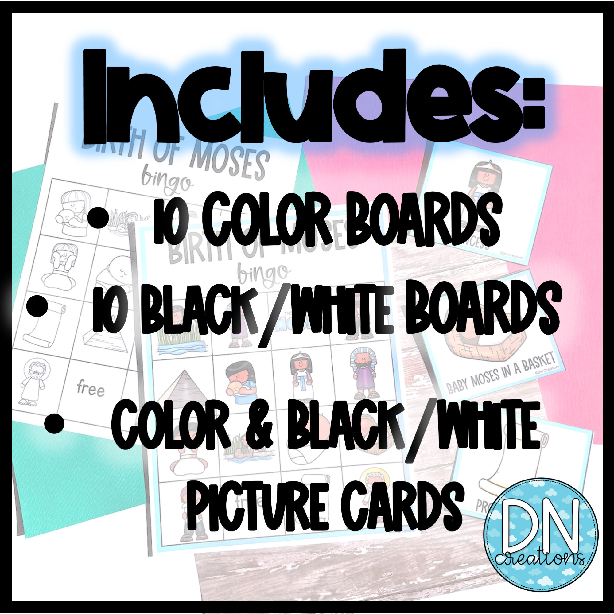 Baby Moses Bible Bingo: Sunday School Game (PDF Download) - Etsy