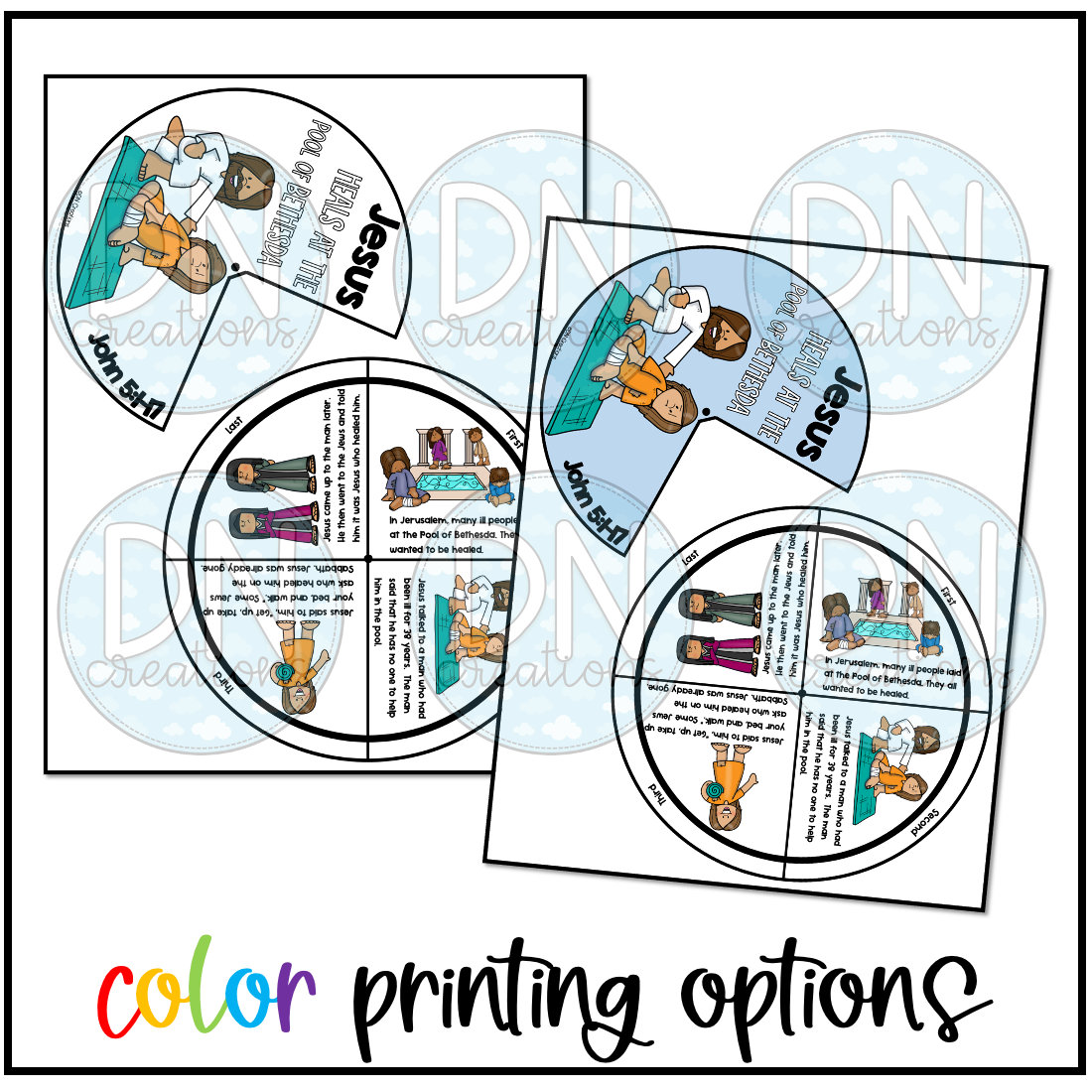 Jesus Heals at Bethesda Pool Story Wheel | Jesus at the Pool of ...