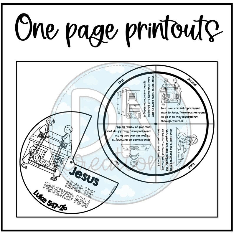 Jesus Heals a Paralyzed Man Story Wheel | Jesus and the Paralyzed Man ...