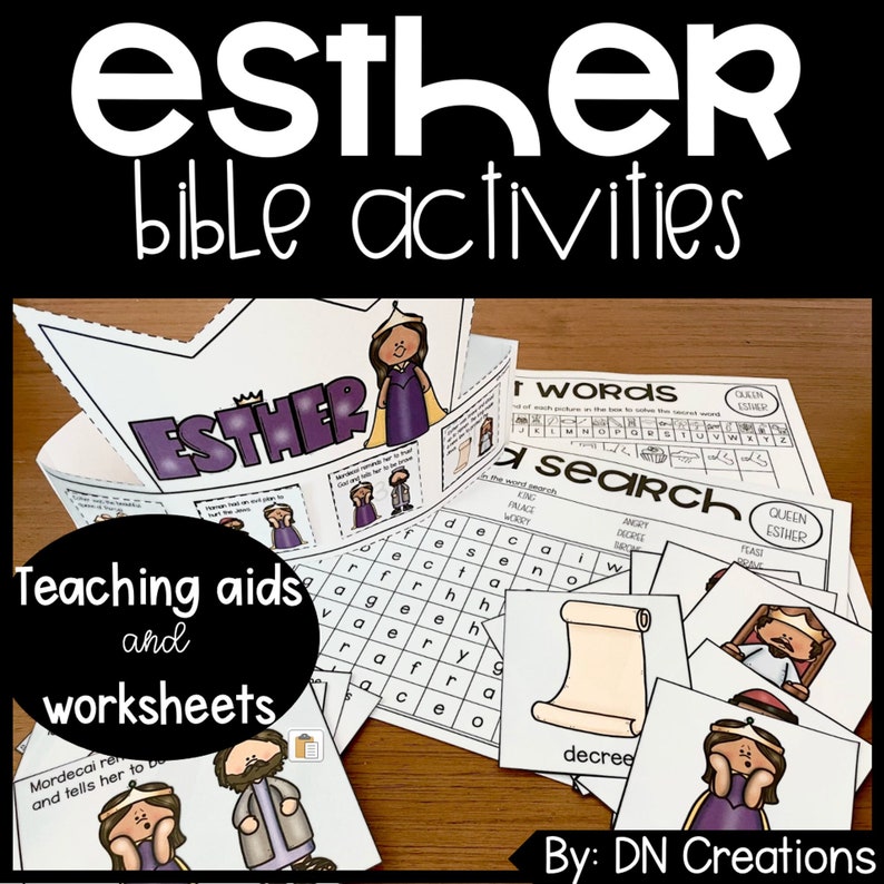 Queen Esther Bible Study: Kids Worksheets & Lessons (PDF Download) - Etsy