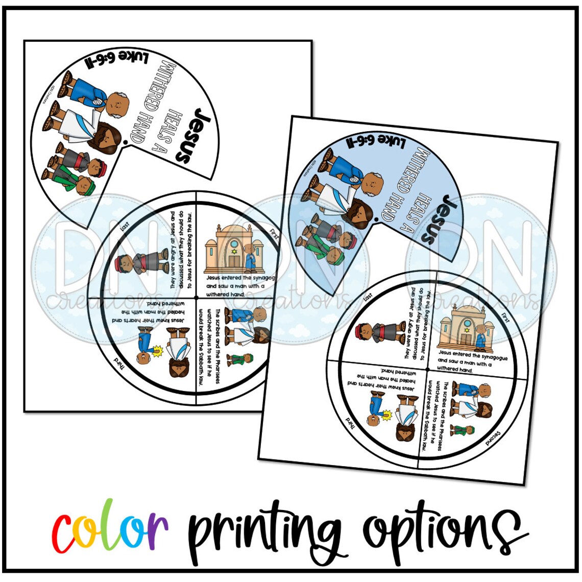 Jesus Heals a Withered Hand Story Wheel | Jesus Heals Withered Hand ...