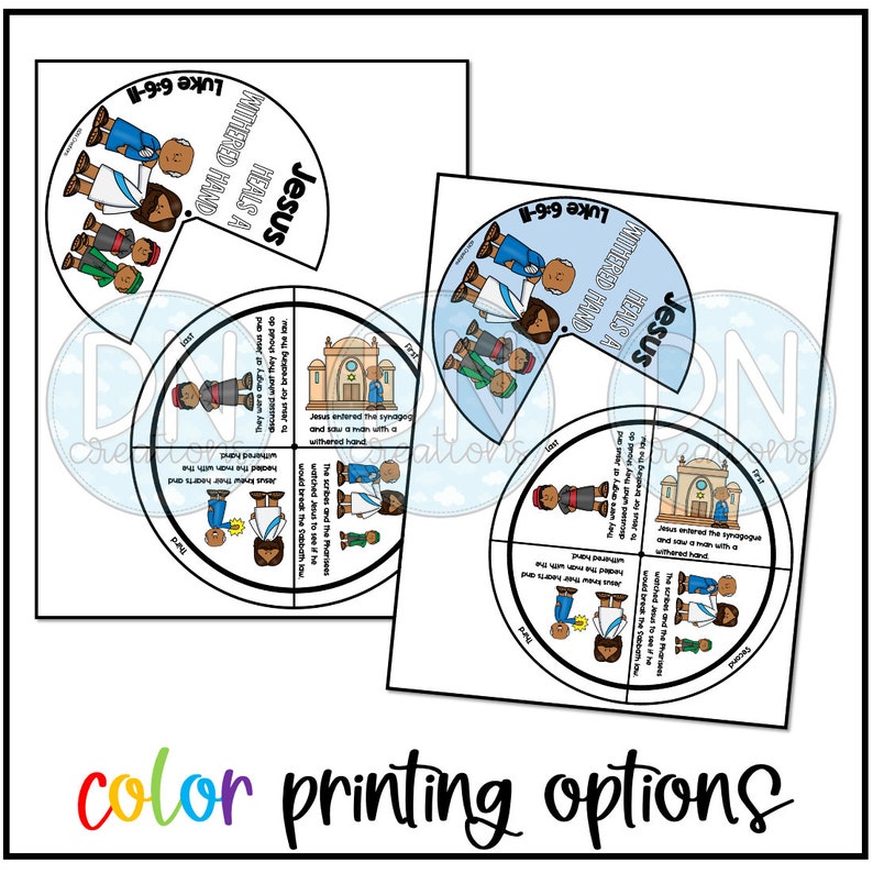 Jesus Heals a Withered Hand Story Wheel | Jesus Heals Withered Hand ...