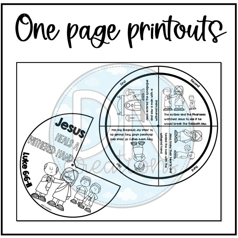 Jesus Heals Withered Hand Story Wheel: Sunday School Bible Craft (PDF ...