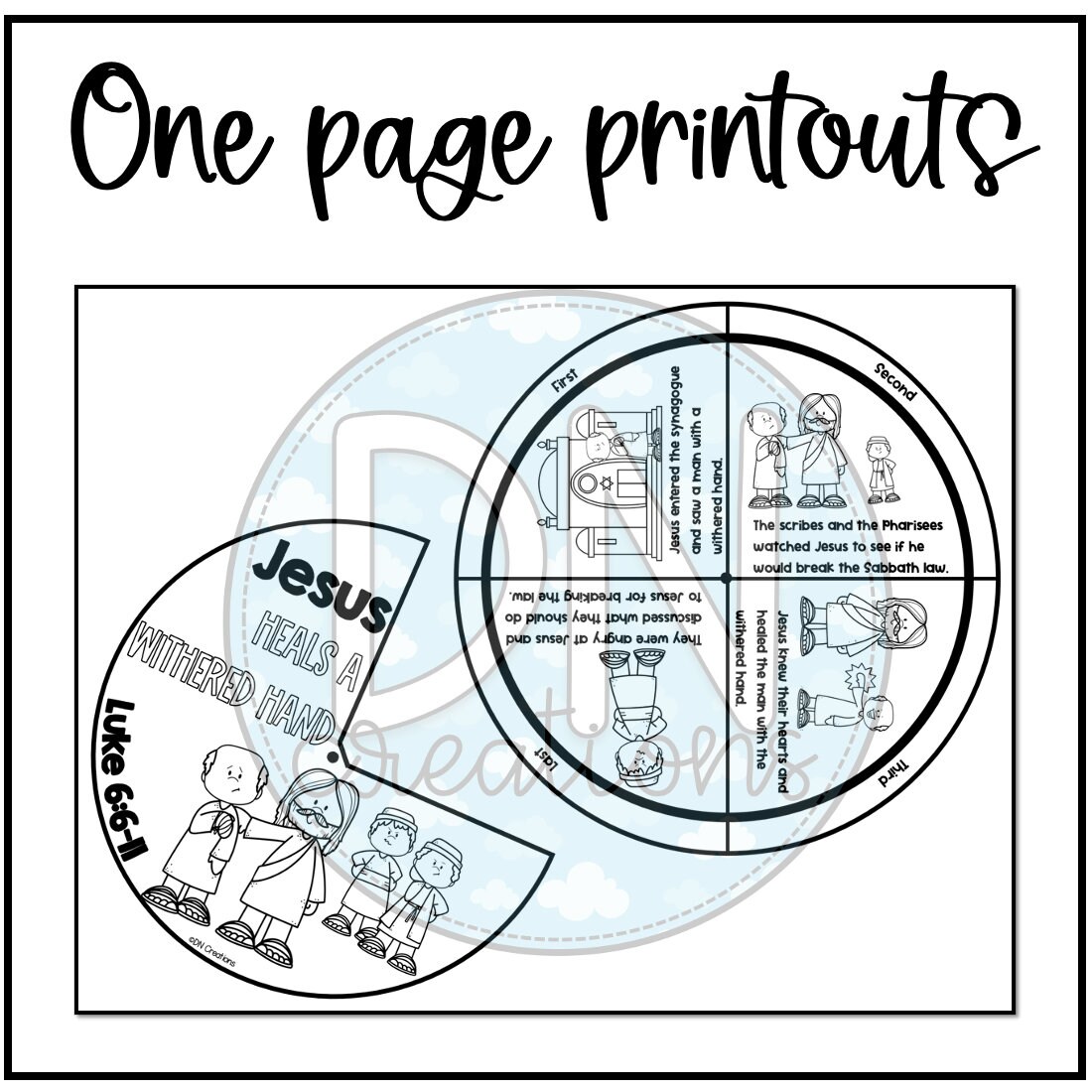 Jesus Heals a Withered Hand Story Wheel | Jesus Heals Withered Hand ...