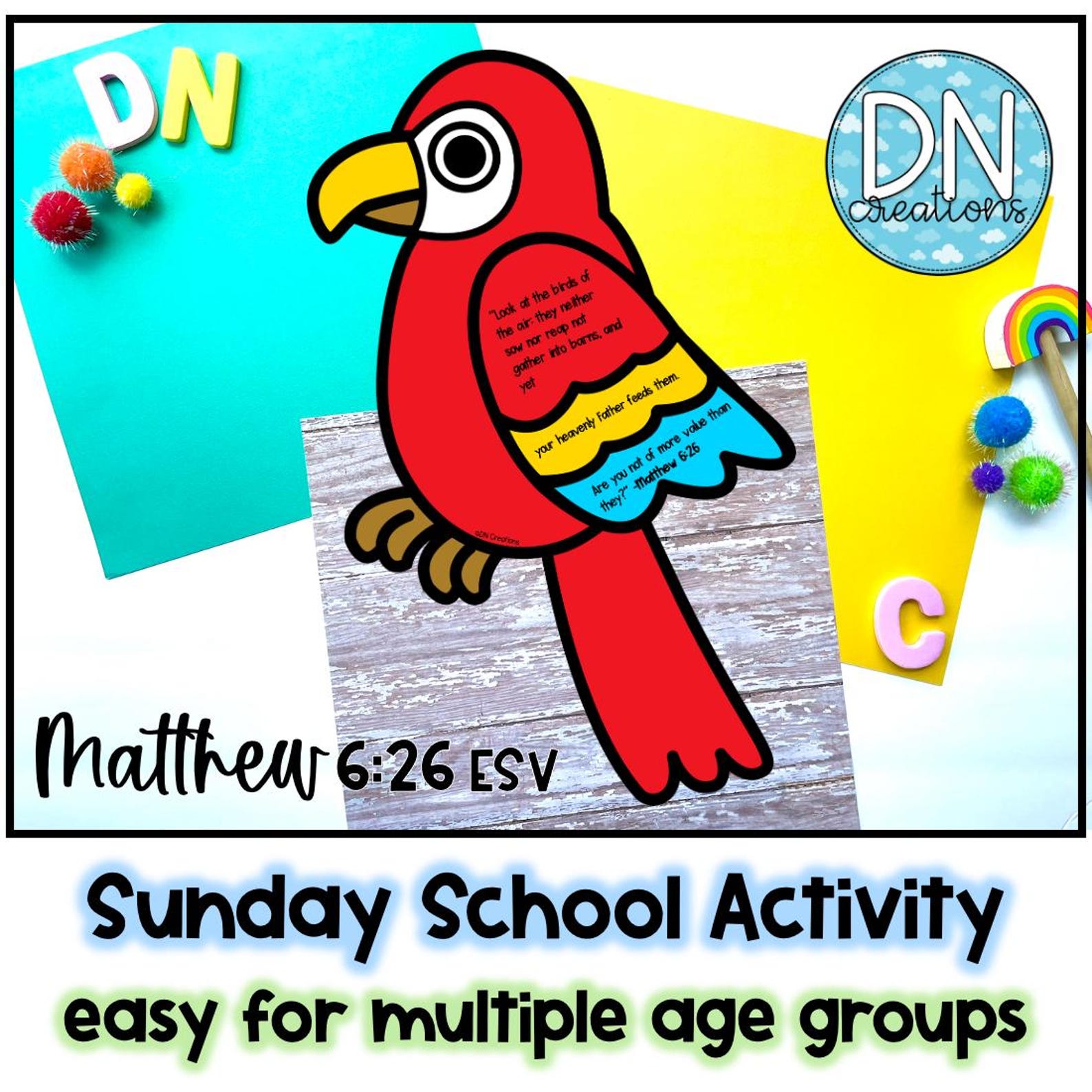 Matthew 6:26 Bible Craft | God Loves You Sunday School Lesson | God ...