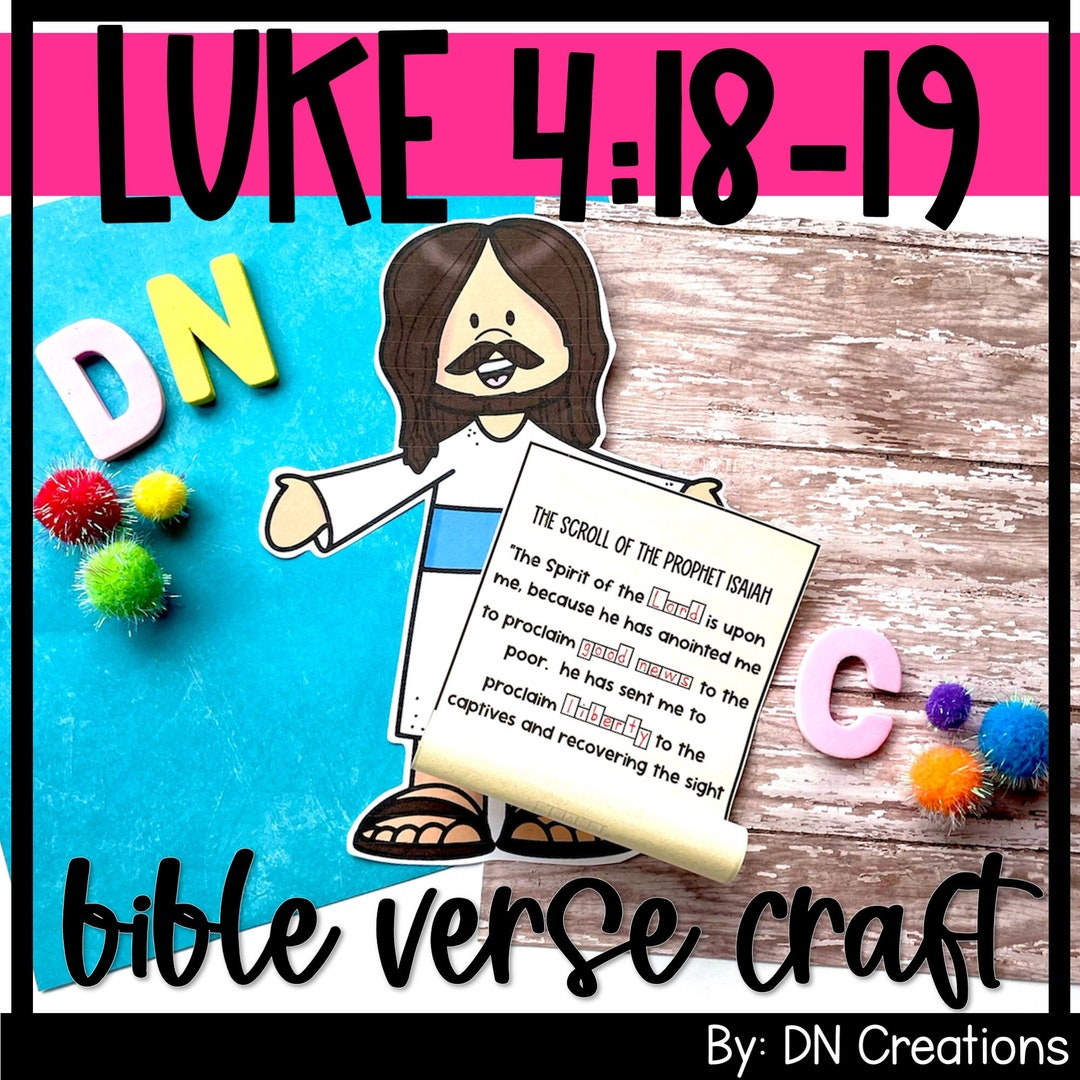Jesus Teaches in Synagogue Craft | Luke 4:18-19 Bible Memory Verse ...