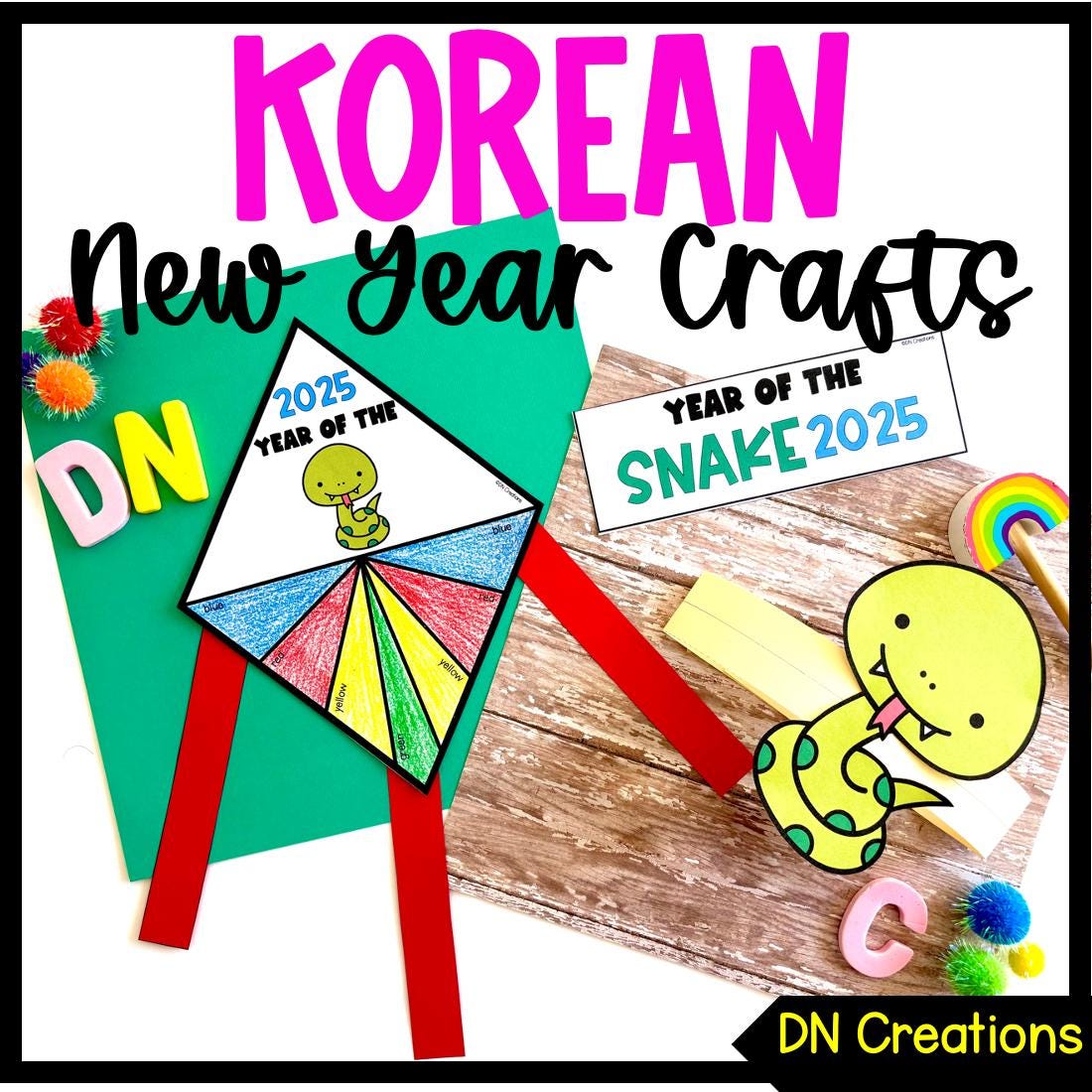 Korean New Years 2025 Craft | Seollal Craft | Year of the Snake Craft ...