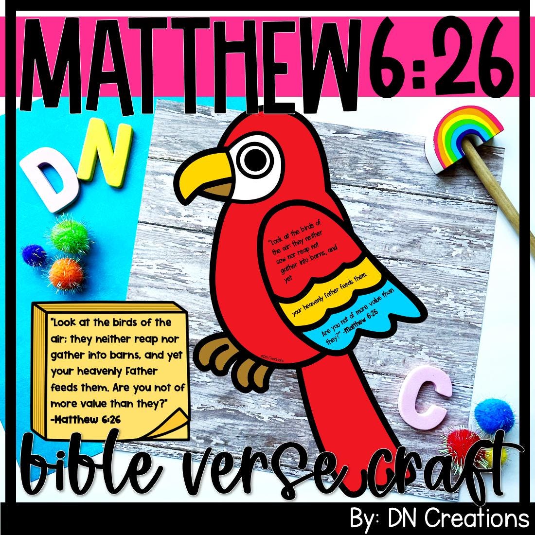 Matthew 6:26 Bible Craft | God Loves You Sunday School Lesson | God ...