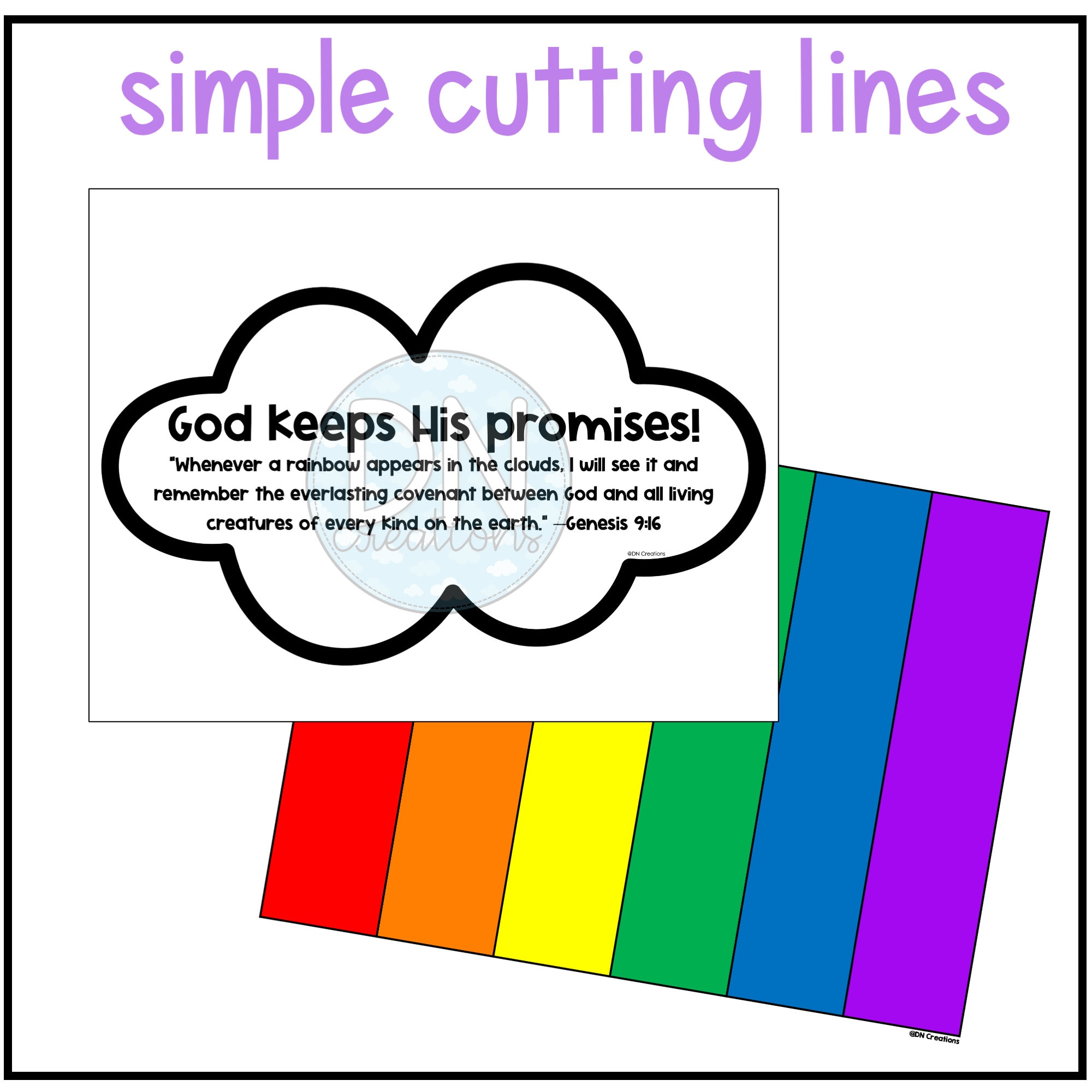 Genesis 9 Bible Memory Verse Craft | Noah's Ark Craft | Rainbow Bible ...