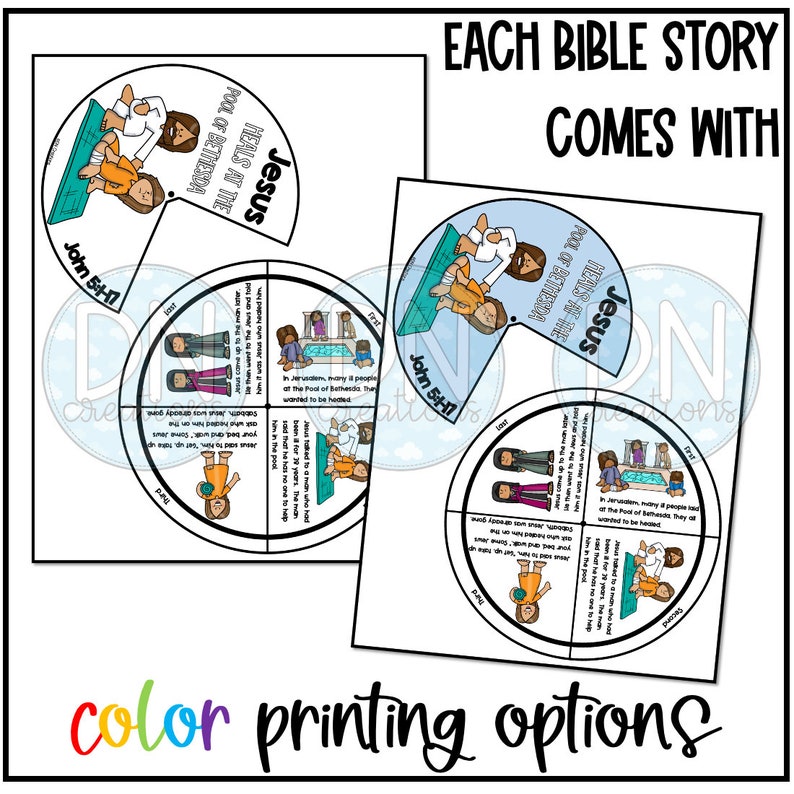 Bible Story Wheel Bundle 2 Bible Crafts Bundle Bible Activities Bundle ...
