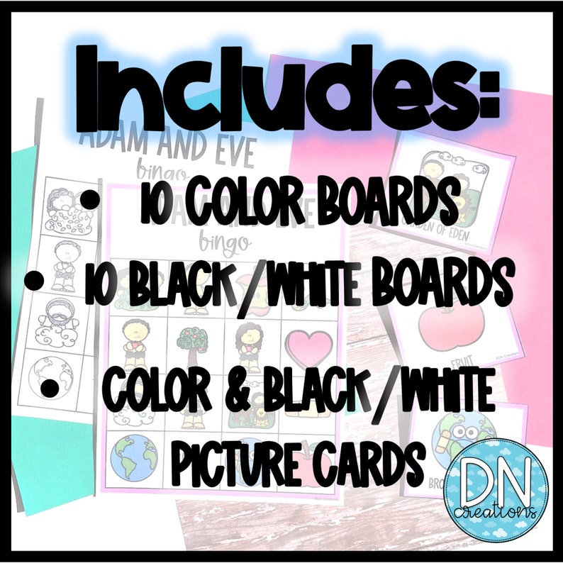 Adam and Eve Bible Bingo Game: Sunday School Activity (PDF Download) - Etsy