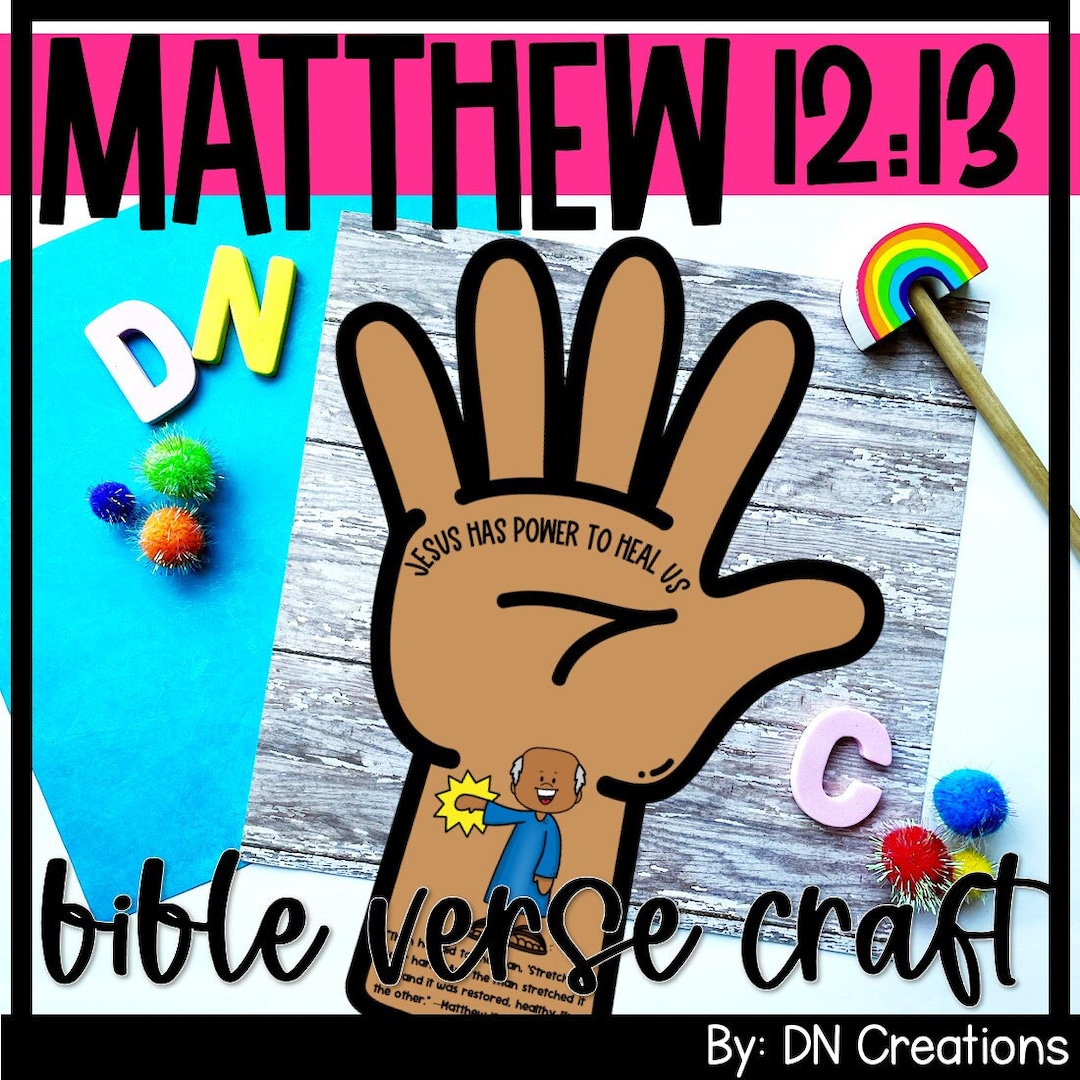 Matthew 12 Bible Craft | Jesus Heals Craft | Withered Hand Bible Craft ...