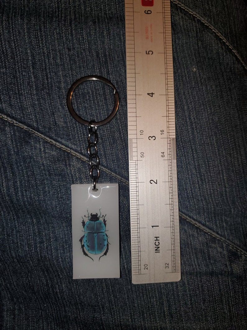Blue Beetle Keychain - Etsy