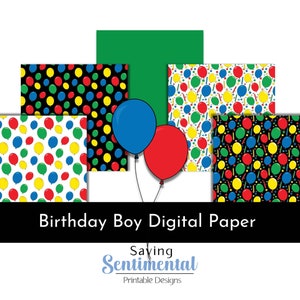 Birthday Clipart and Birthday Backgrounds, Digital Paper With Happy ...